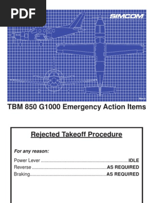 Tbm 850 Start Checklist Clipart