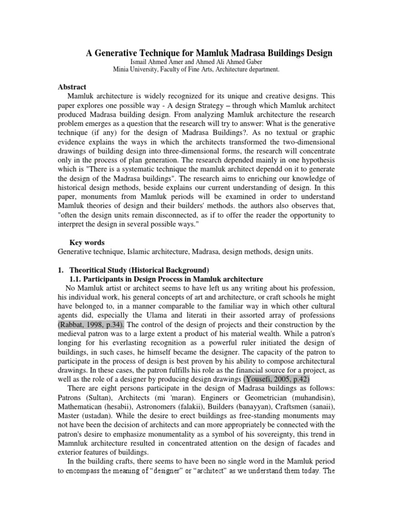 Generative Technique of Madrasa Building Design PDF | PDF | Design ...