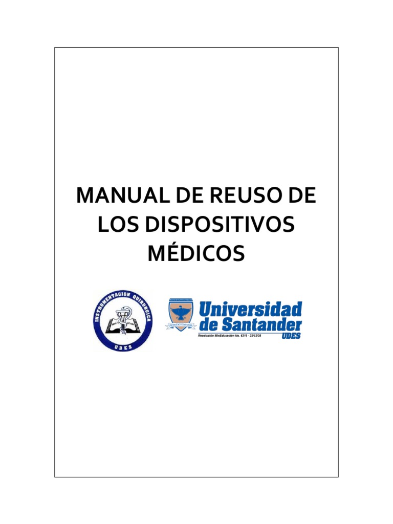 Manual de Reuso de Los Dispositivos Médicos PDF | PDF | Esterilización (Microbiología) | Farmacia