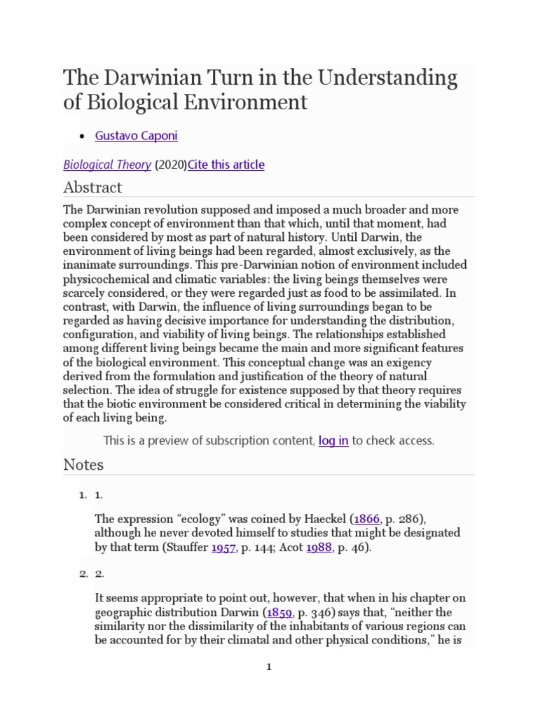 Darwin & Environment | Download Free PDF | Natural Selection | Biology