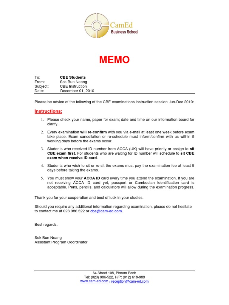 CBE Exam Instructions for Students | PDF | Test (Assessment ...