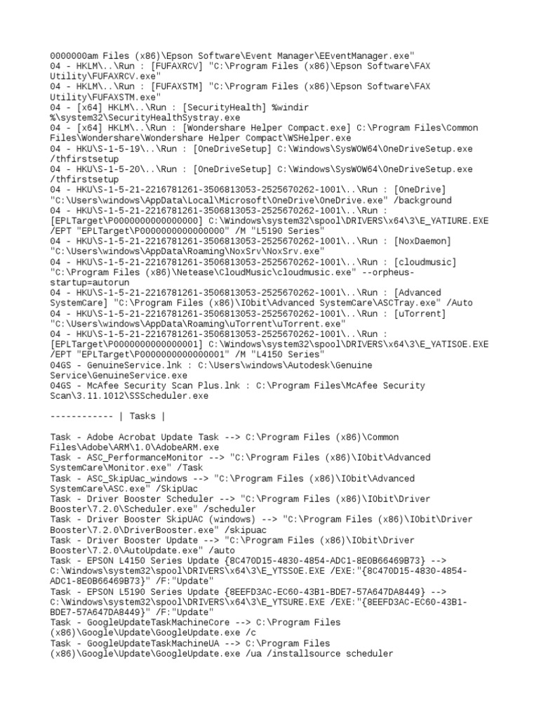 UsbFix Report | PDF | Windows Registry | Microsoft Windows