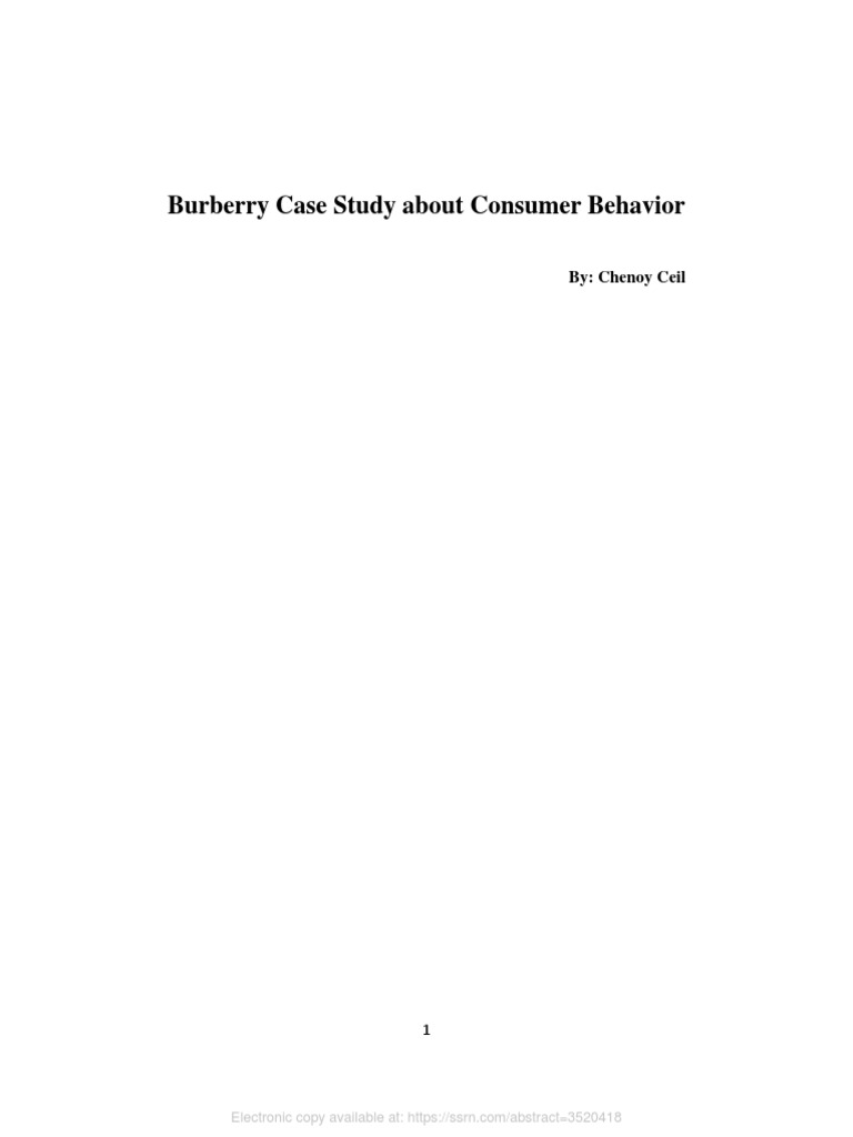 Burberry Case Study About Consumer Behavior: By: Chenoy Ceil | PDF | Brand | Consumer Behaviour