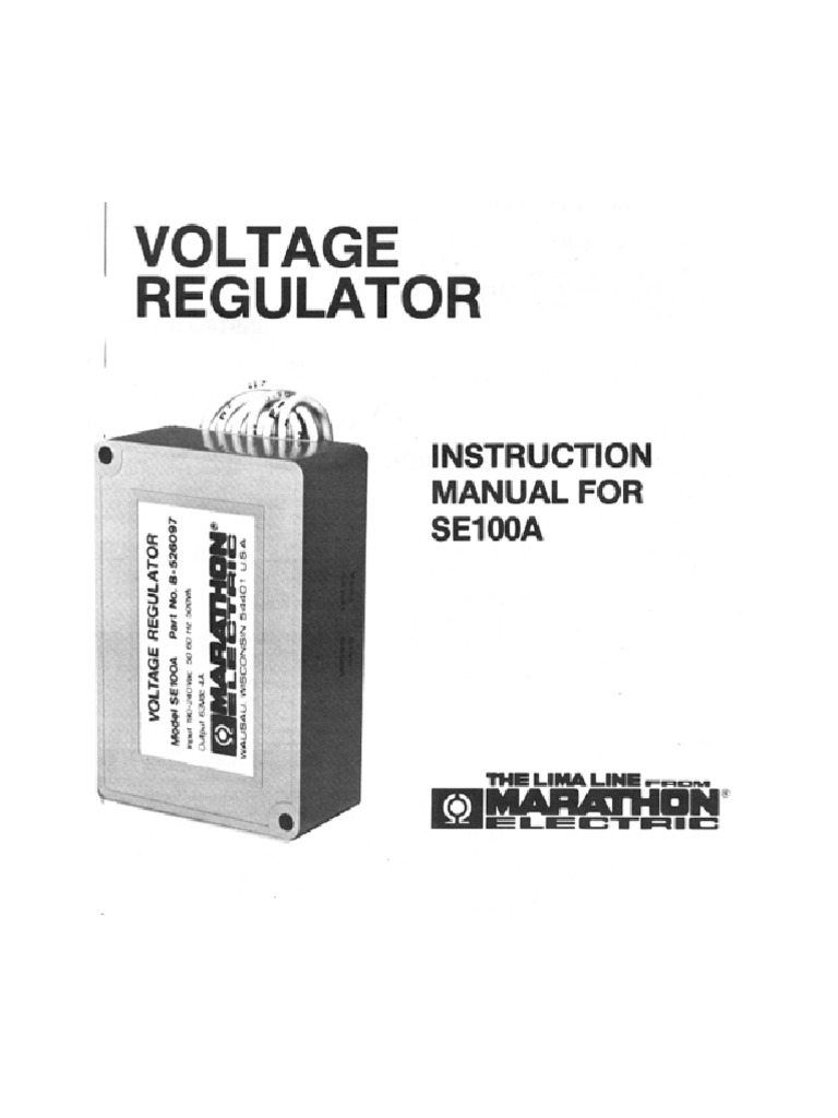 SE100A Datasheet AVR Automatic Voltage Regulator PDF | PDF
