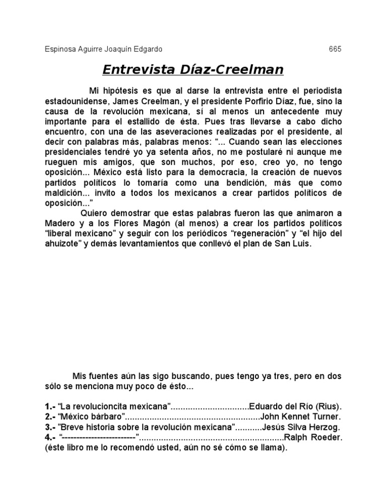 Entrevista Díaz-Creelman | PDF