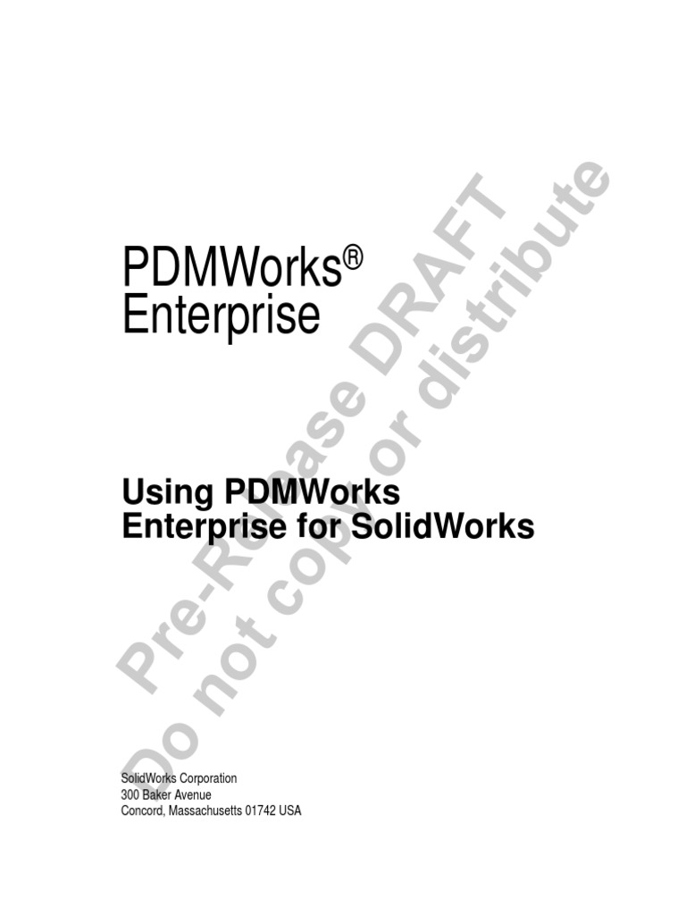 Using PDMWorks Enterprise For SolidWorks PDF | PDF | Computer File | Databases