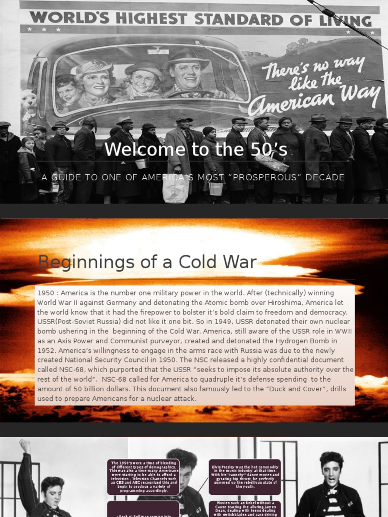 The 1950s: Cold War and Cultural Shifts | PDF | Space Race | Sputnik 1