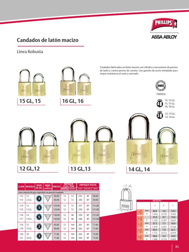Catalogo Phillips Candados-5 | PDF | Rieles | Materiales de construcción