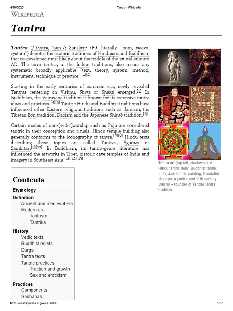 Tantra: Tantra (/ TɅNTRƏ, Tæn-/ Sanskrit | PDF | Tantra | Vajrayana