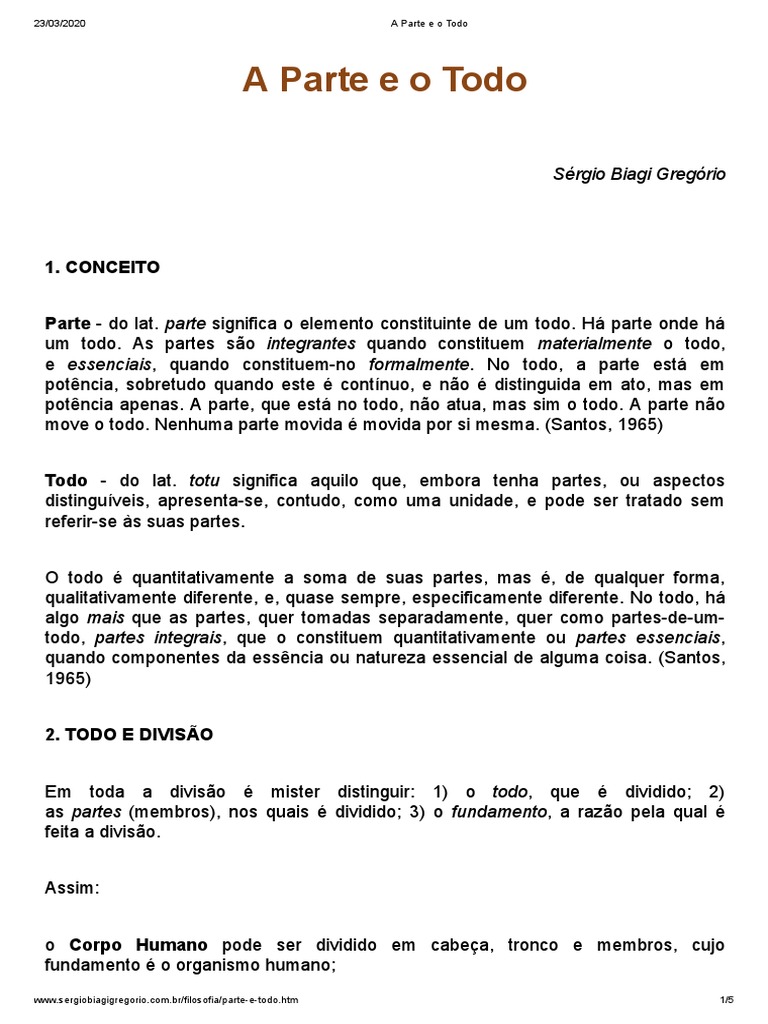 A Parte e o Todo | PDF | Realidade | Economia