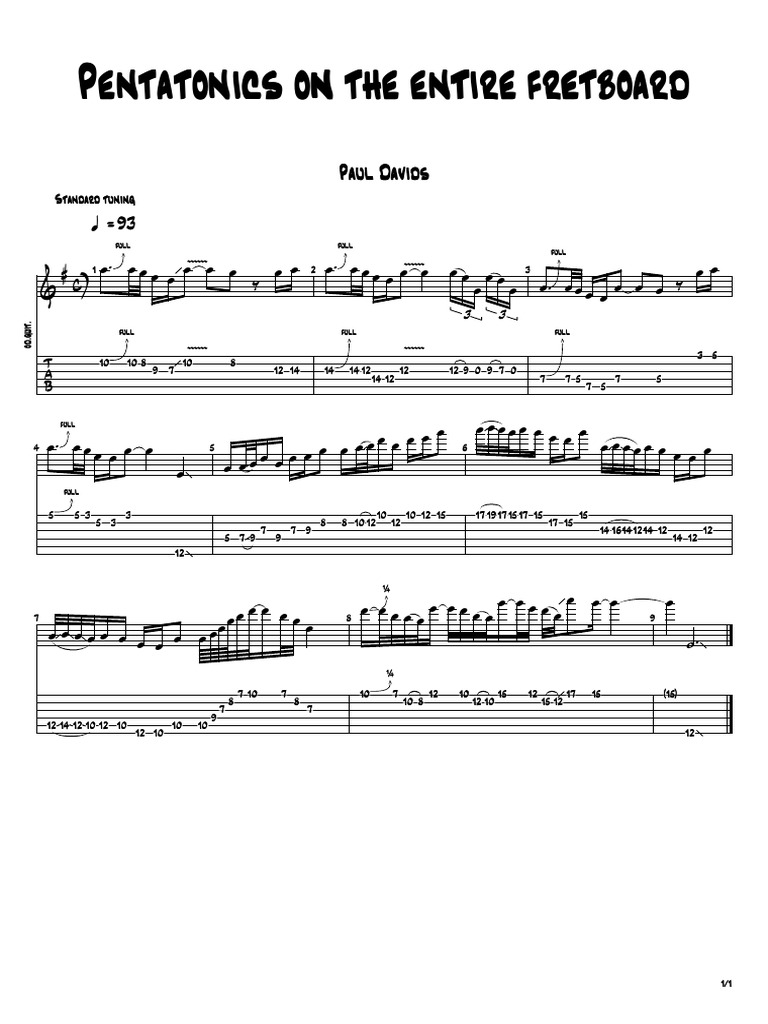 Pentatonic Pdf Pdf Guitar Family Instruments Guitars