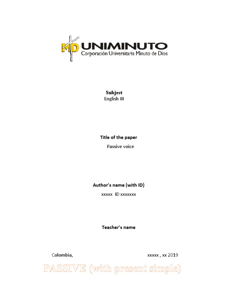 Homework Passive Voice, Present | PDF