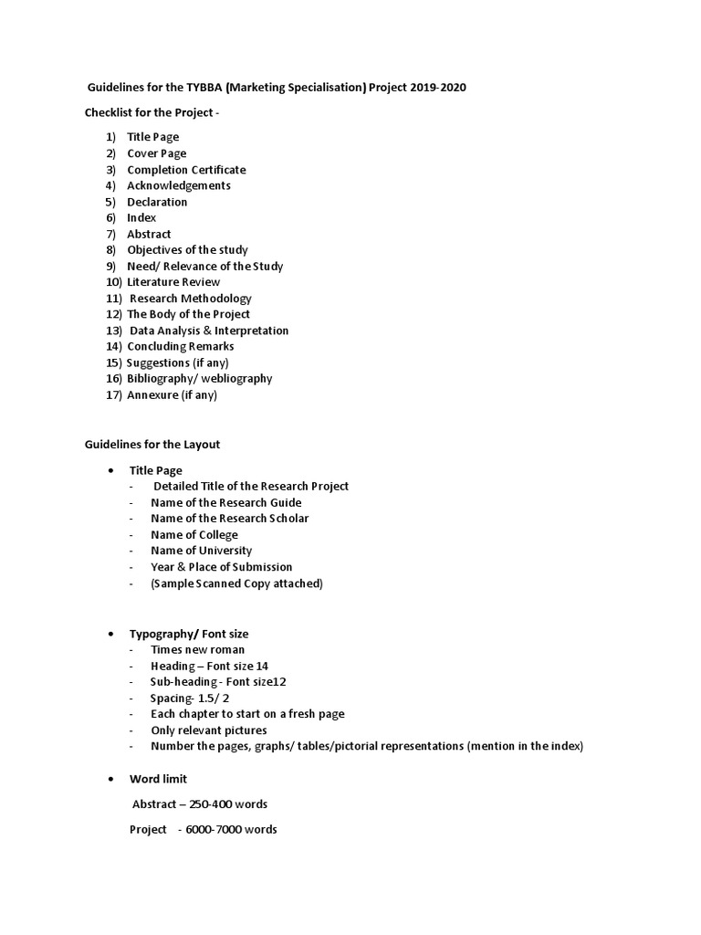 Project Guidelines PDF | PDF