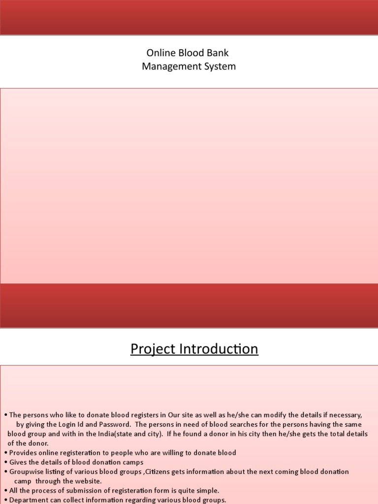 Online Blood Bank Management System | PDF | Blood Donation | Blood Type