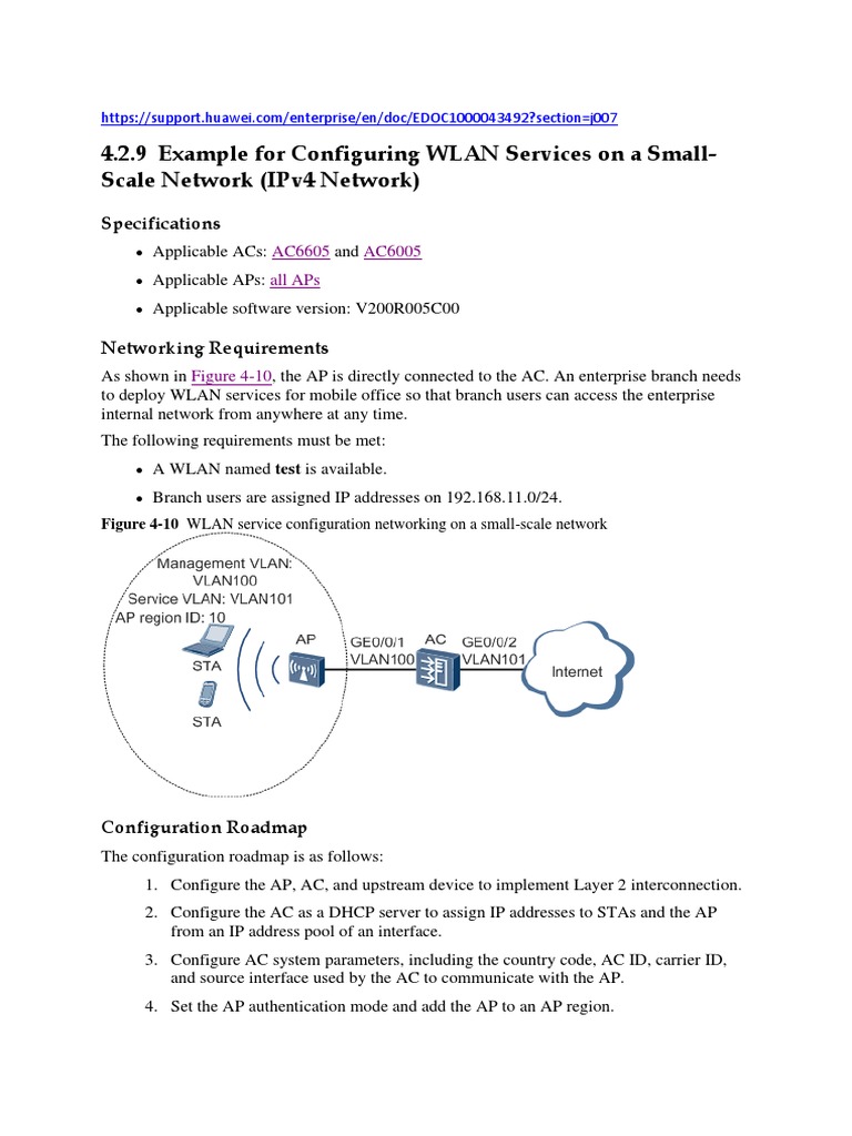 4.2.9 Example For Configuring Wlan Services On A Small-Scale Network ...