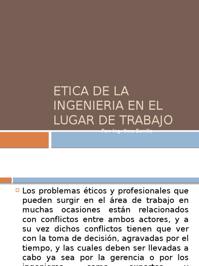 Etica de La Ingenieria en El Lugar de Trabajo | PDF | Ingeniería ...