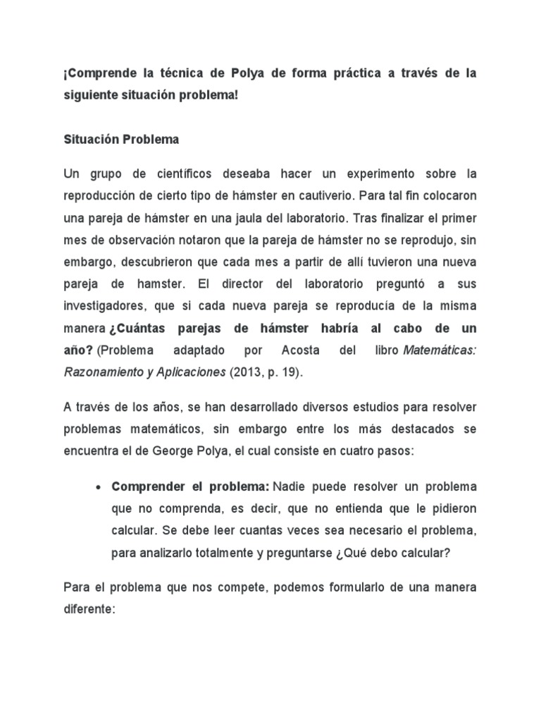 Comprende La Técnica de Polya de Forma Práctica A Través de La ...