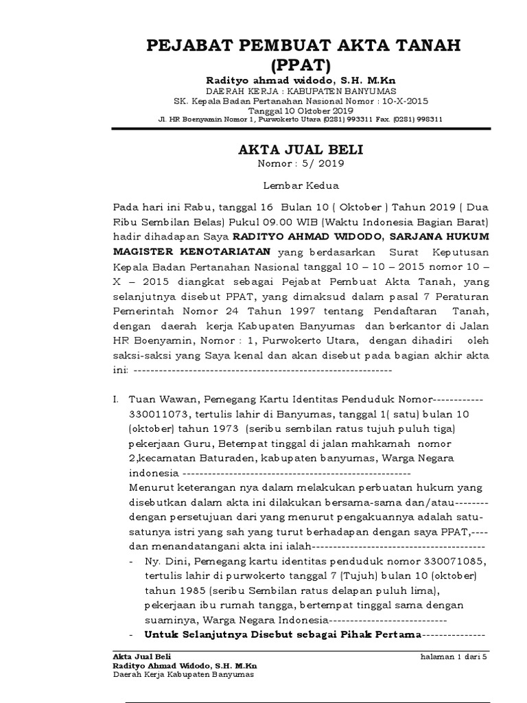 Tugas Akta Anah AJB Radityo Ahmad PRINT | PDF