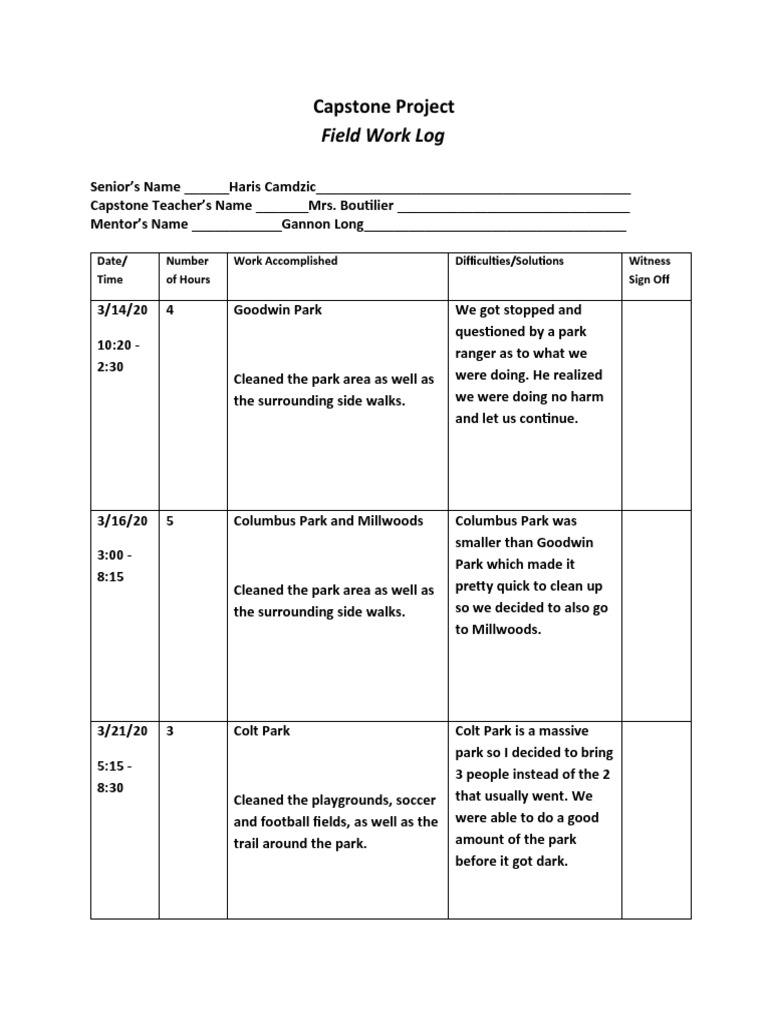 Field Work Log | PDF | Landscape Architecture | Gardening