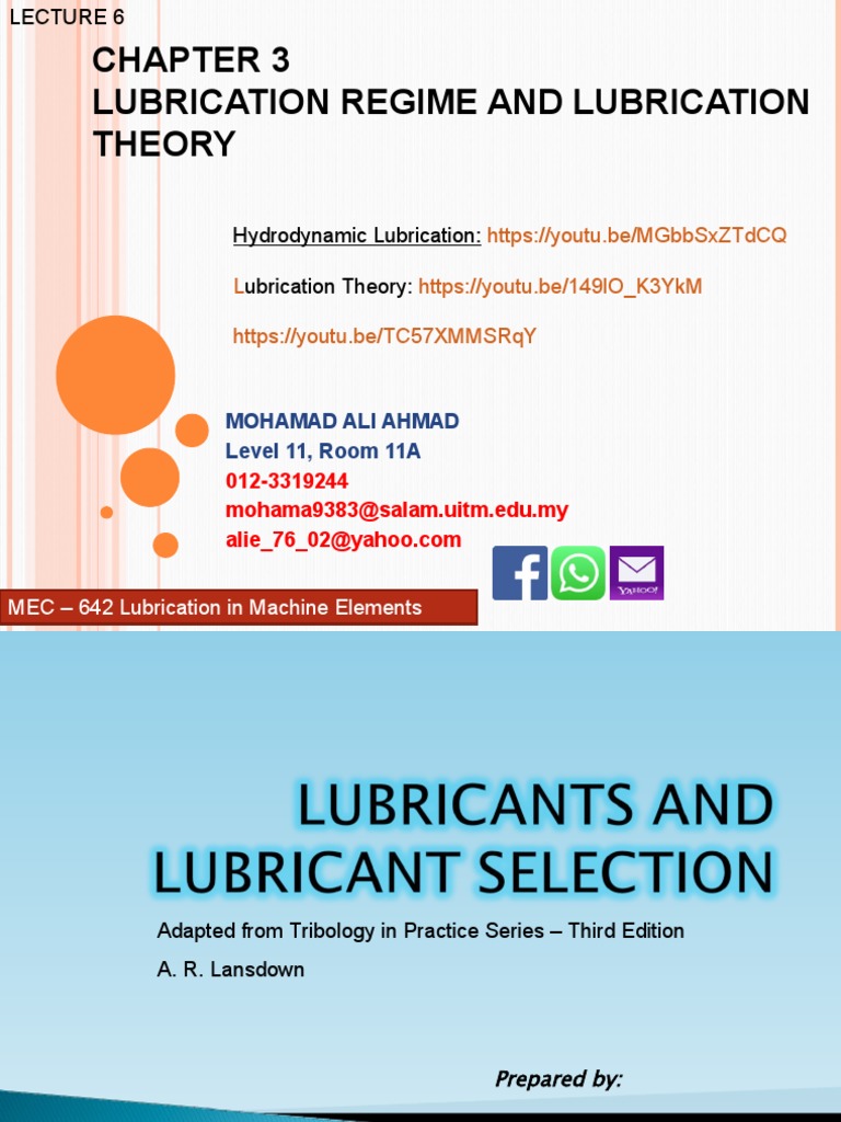 Chapter 3 Lubrication Formulation and Lubrication Selection | PDF | Lubricant | Bearing (Mechanical)