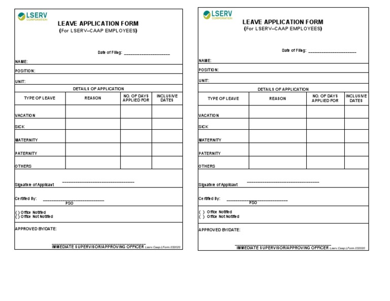 Leave Application Form | PDF | Government | Business