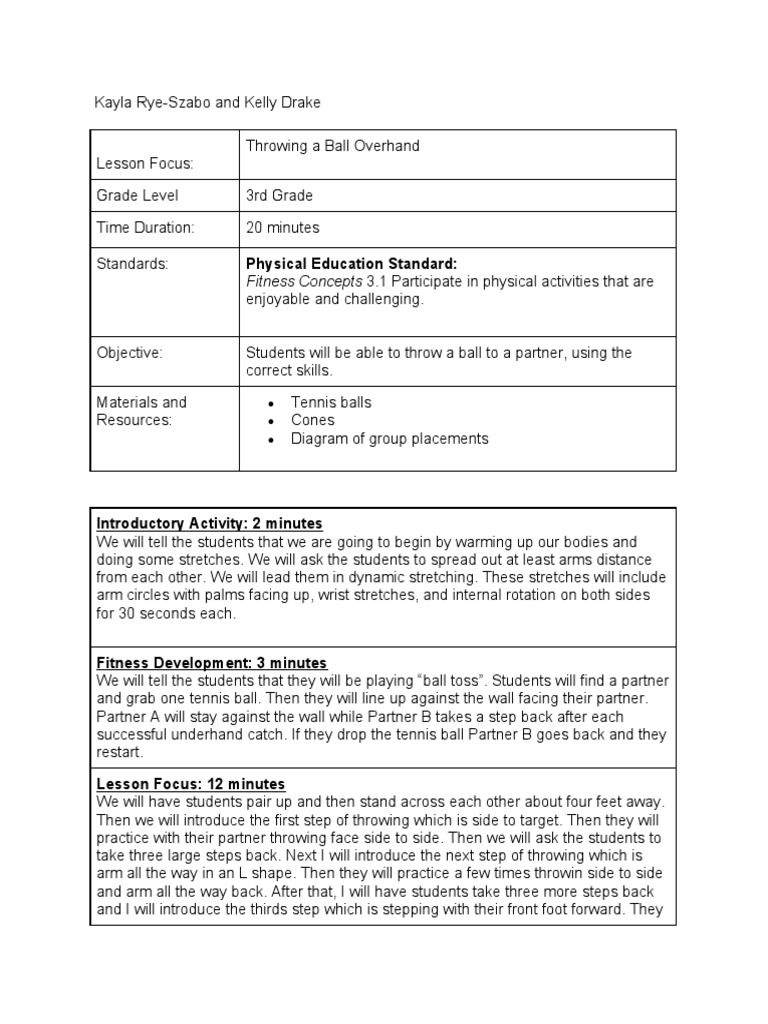 Pe Lesson Plan | PDF | Physical Education | Leisure