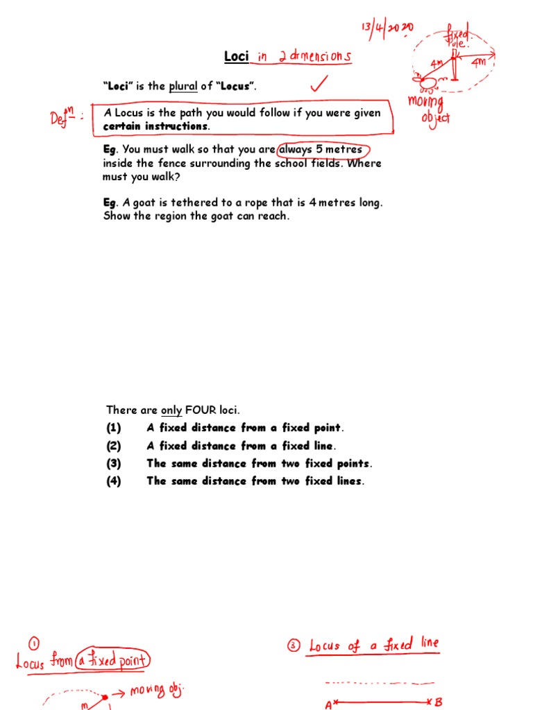 Loci in 2 Dimensions | PDF