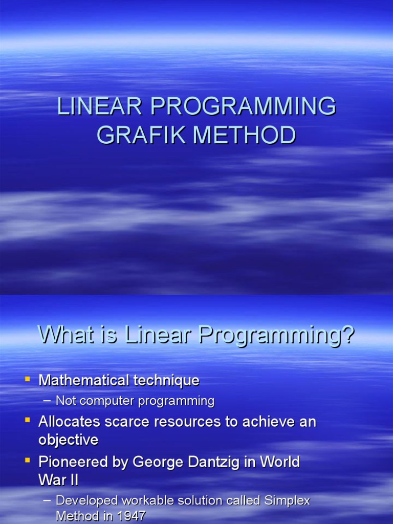 Linear Programming Grafik Method | PDF