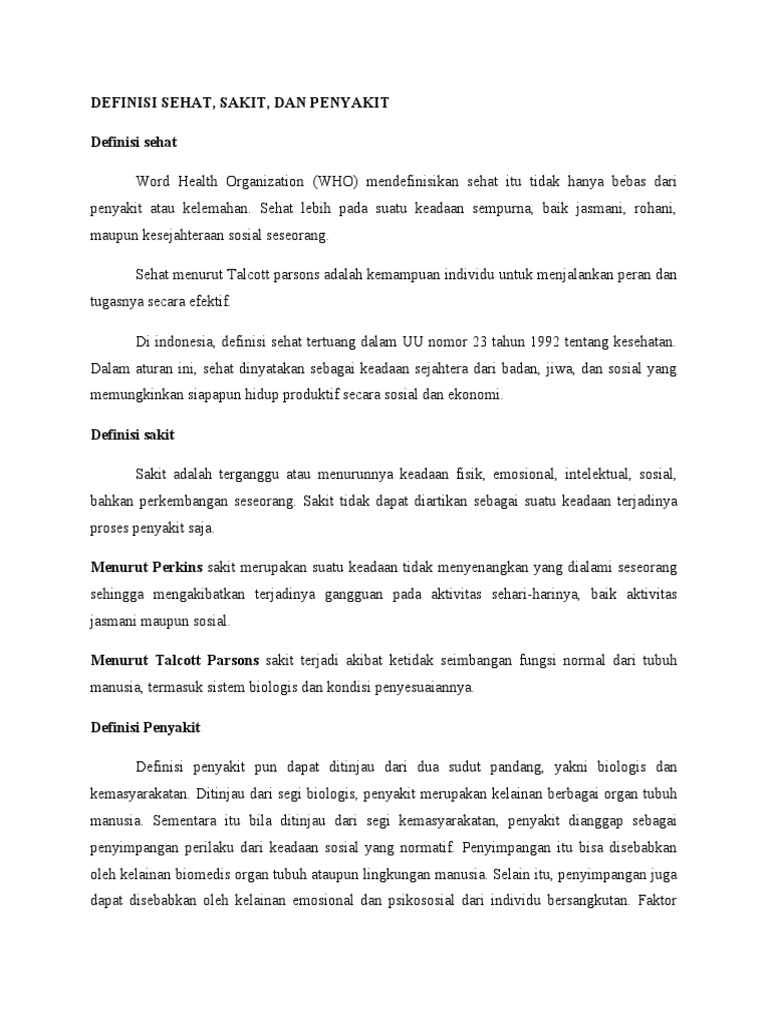 Definisi Sehat | PDF