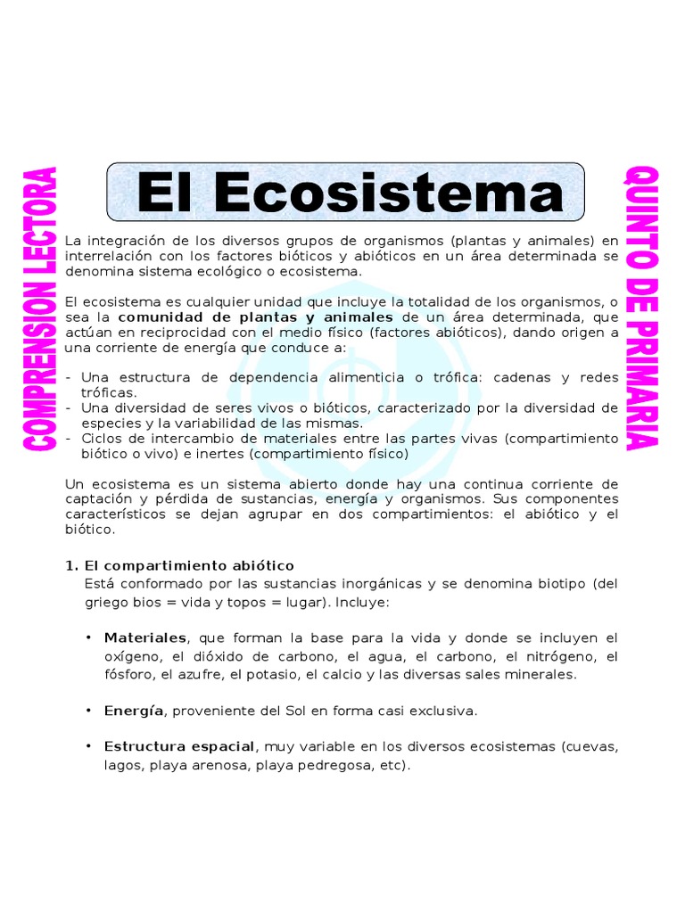 Ecosistema 1 | PDF | Ecosistema | Organismos