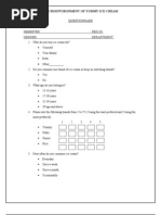 Example Questionnaire | PDF | Chocolate | Advertising