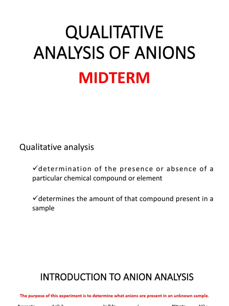 Qualitative-Analysis-Of-Group-1 2 3 4 5 Anions PDF | PDF | Salt ...