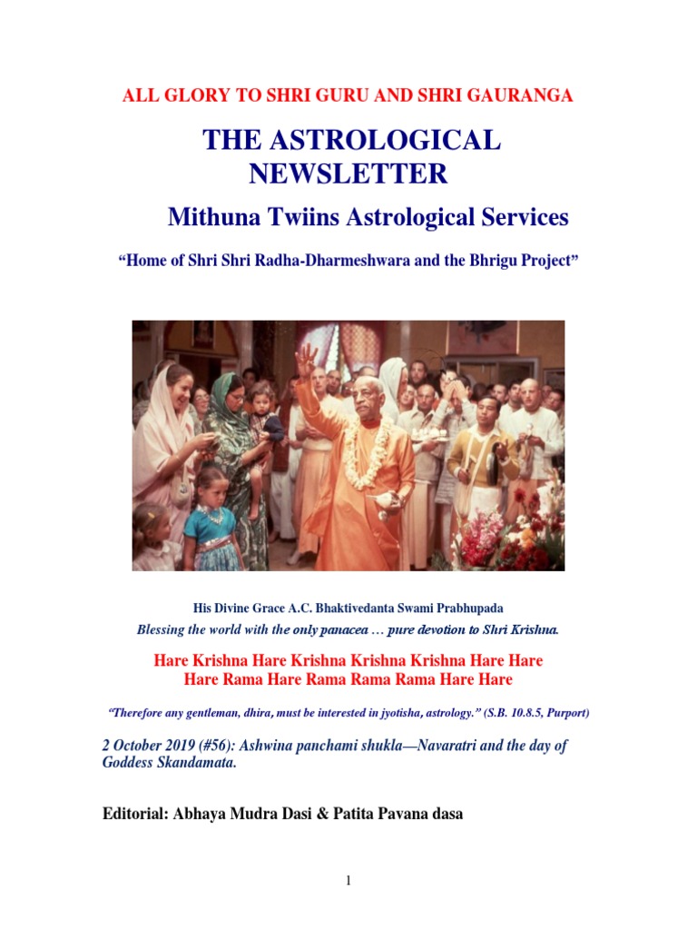 THE ASTROLOGICAL NEWSLETTER - Issue-56 2019 October 02 | PDF ...