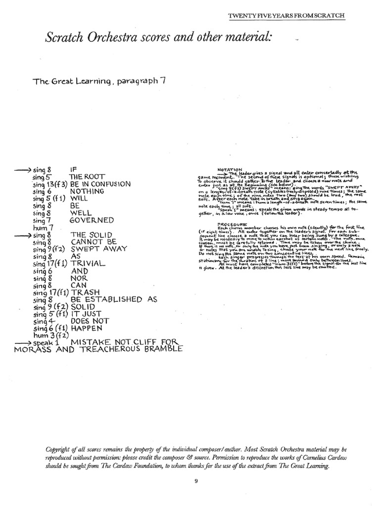 Scratch - Orchestra - Scores (Cardew Etc) PDF | PDF