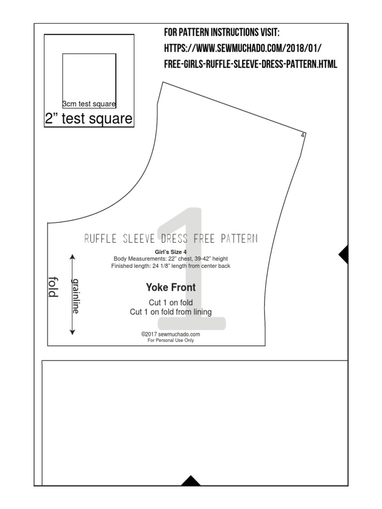 2" Test Square: For Pattern Instructions Visit: Free-Girls-Ruffle ...