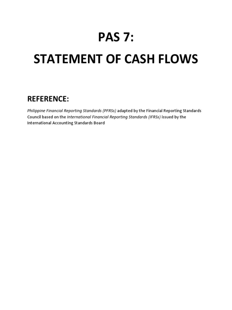 Guidelines for Classifying and Presenting Cash Flows According to PAS 7 ...