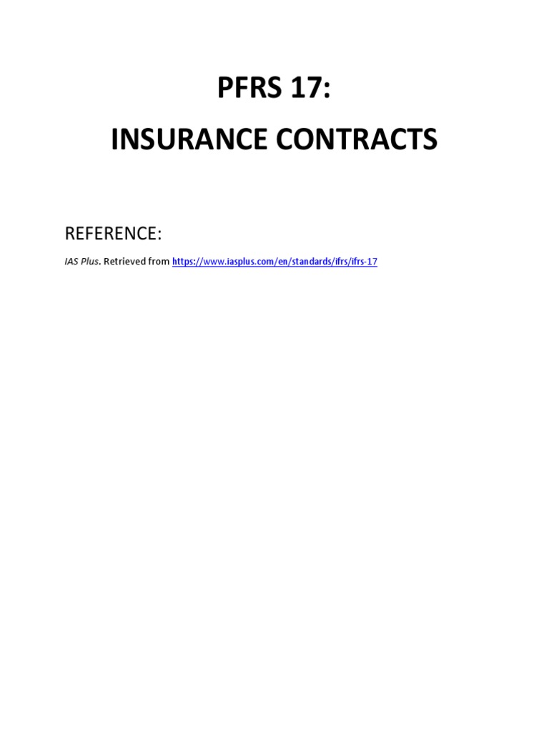 PFRS 17 Insurance Contracts Overview | PDF | Reinsurance | Insurance