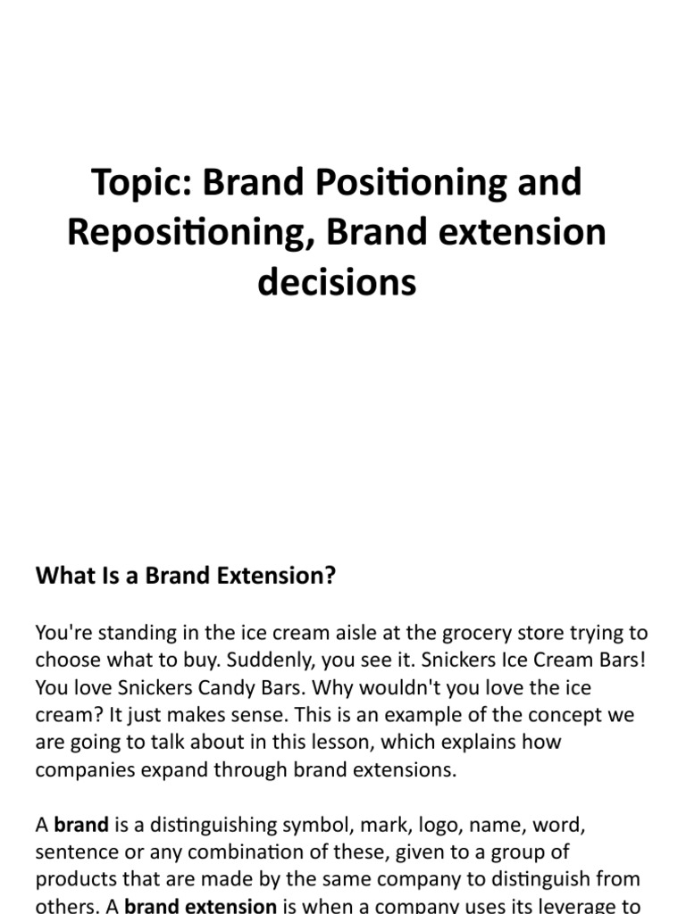 Brand Positioning & Repositioning | PDF | Brand | Marketing