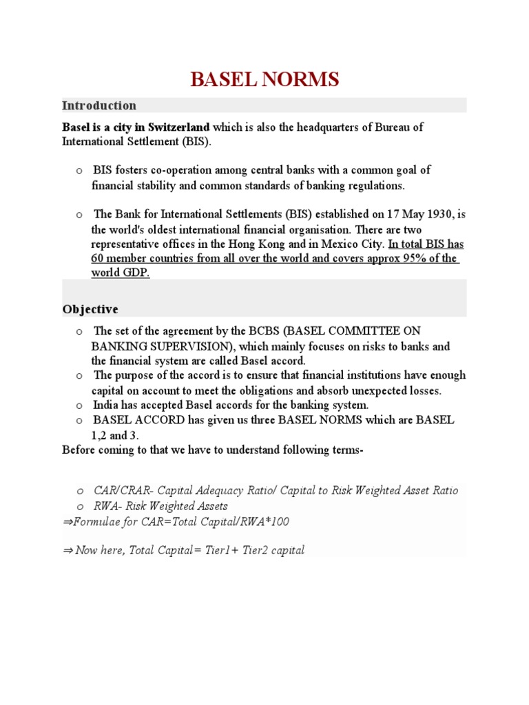 Basel Norms | PDF | Basel Ii | Corporations