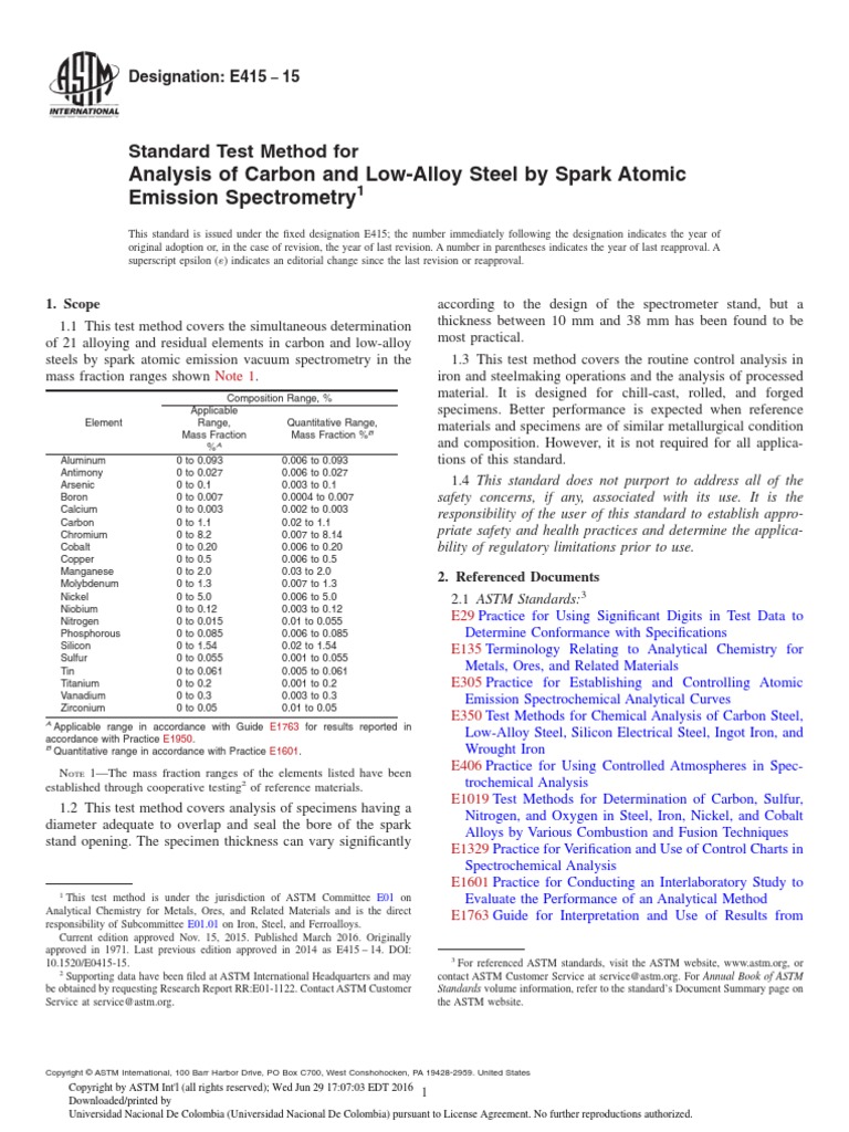 Norma ASTM E415 15 PDF | PDF | Steel | Capacitor