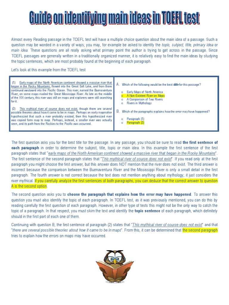 How To Identify Main Ideas PDF | Download Free PDF | Question | Paragraph