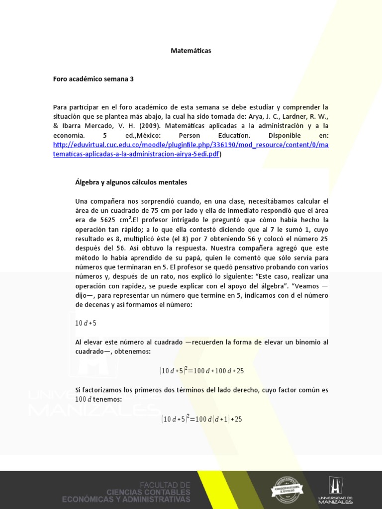 Método rápido para elevar al cuadrado 5 | PDF | Álgebra | Enseñanza de ...