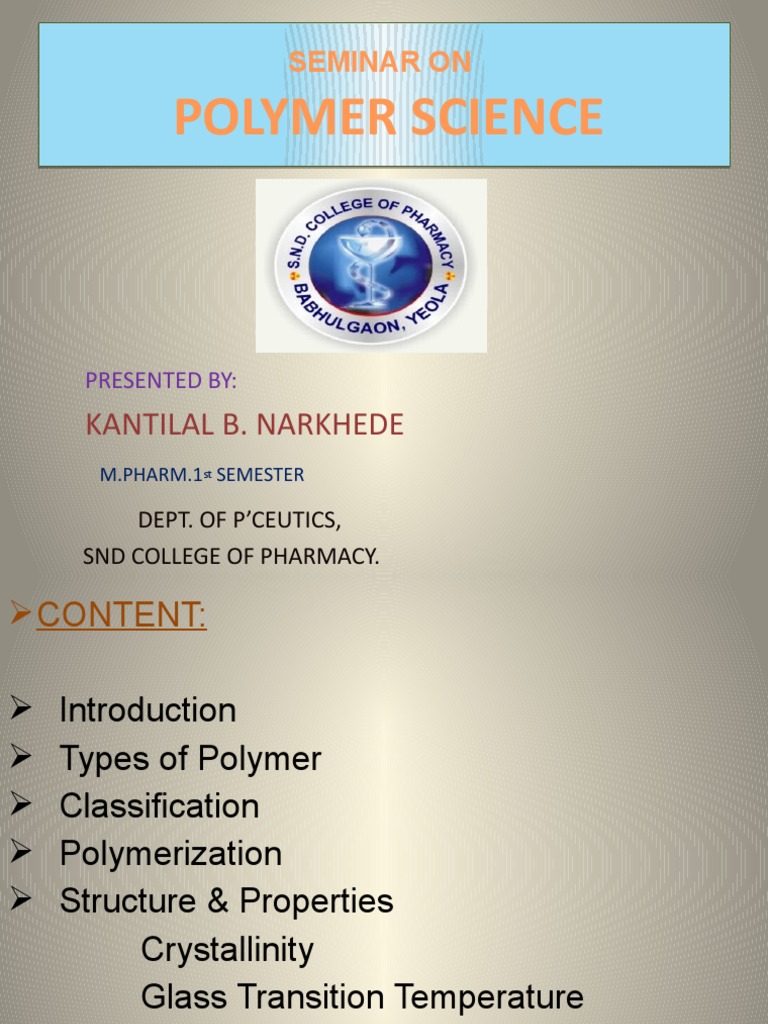 Polymer PPT Final | PDF | Polymerization | Polymers