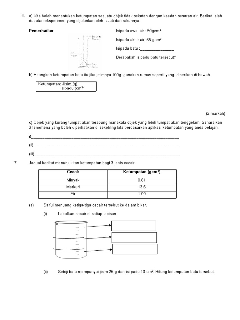 Latihan Ketumpatan | PDF