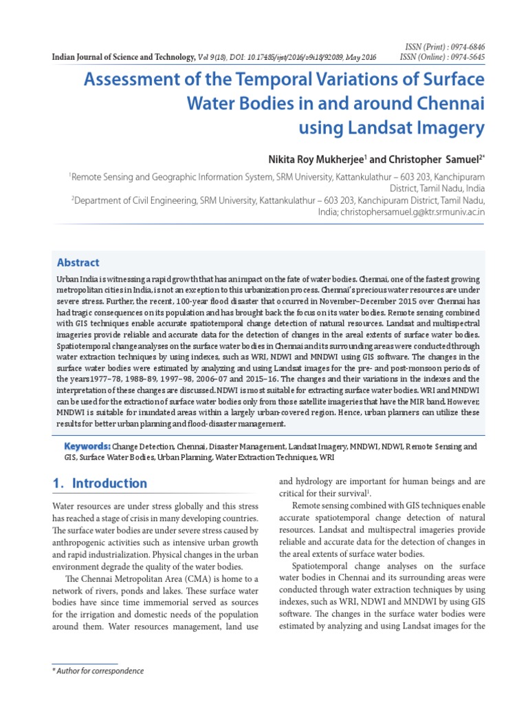 Assessment Of The Temporal Variations Of Surface W Pdf Geographic