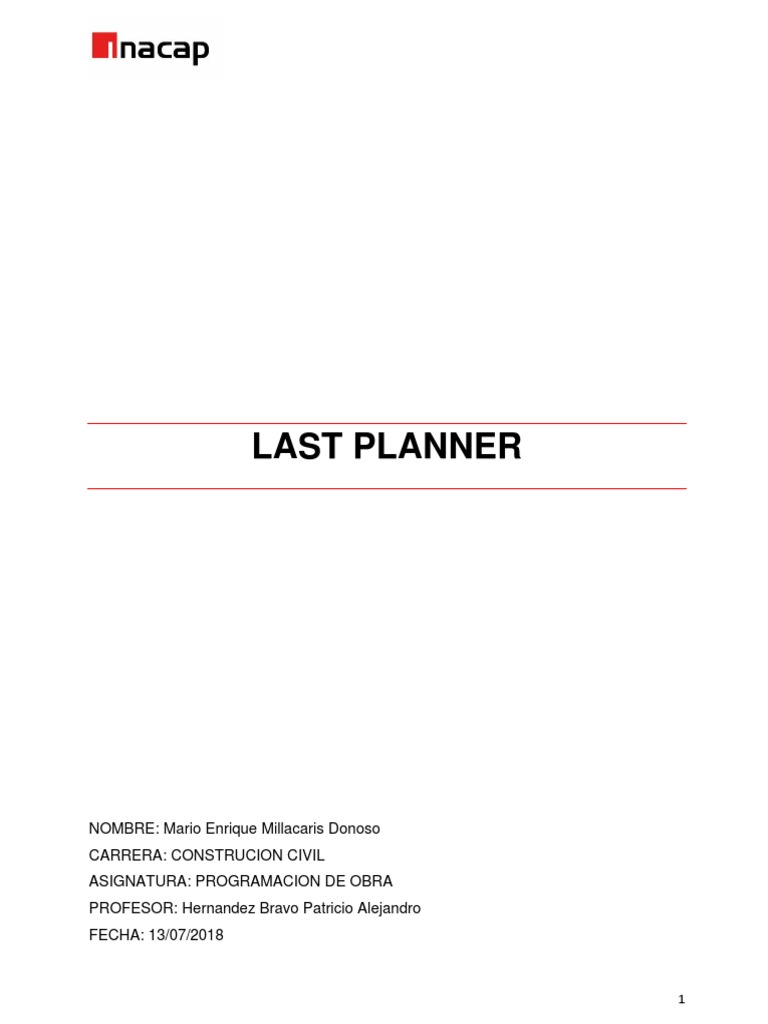 Last Planner | PDF | Planificación | Programa de computadora