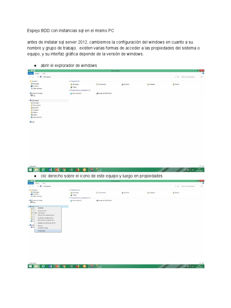 Espejo BDD Con Instancias SQL en El Mismo PC | PDF | Servidor SQL de Microsoft | Archivo de ...