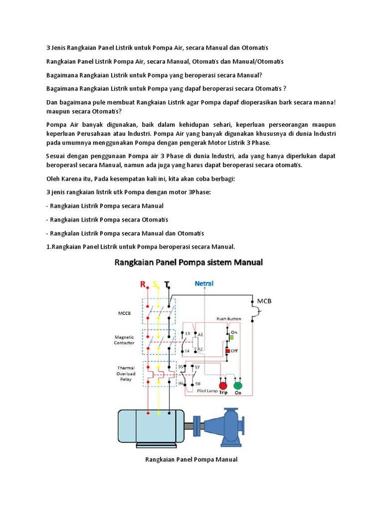 Rangkaian Panel Pompa Air 3 Phase | PDF