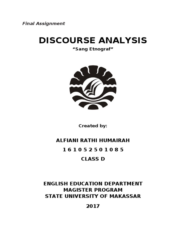 Discourse Analysis: Final Assignment | PDF | Human Communication | Semiotics