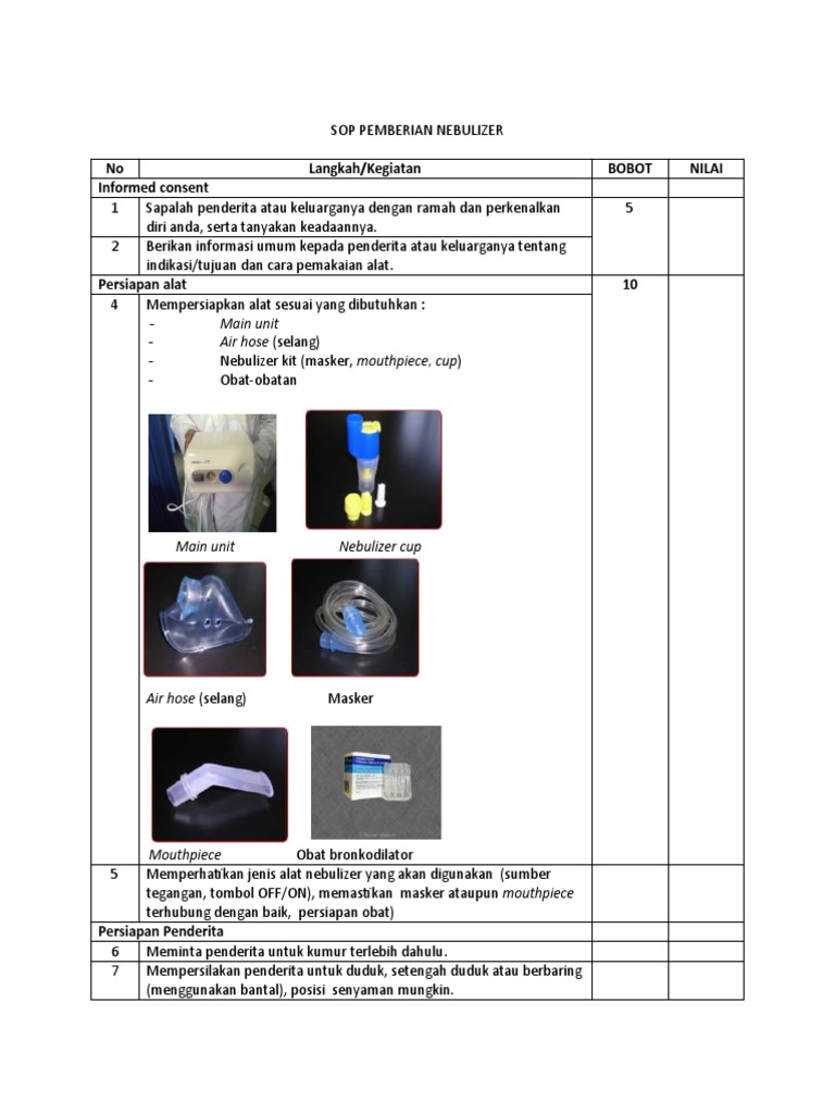 SOP Pemberian Nebulizer untuk Terapi Inhalasi | PDF | Pengembangan Diri ...